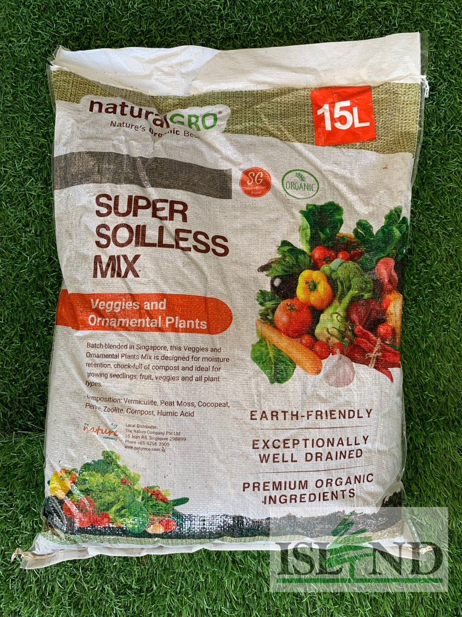 SUPER SOILLESS MIX FOR VEGGIES & ORNAMENTAL PLANTS (15L)